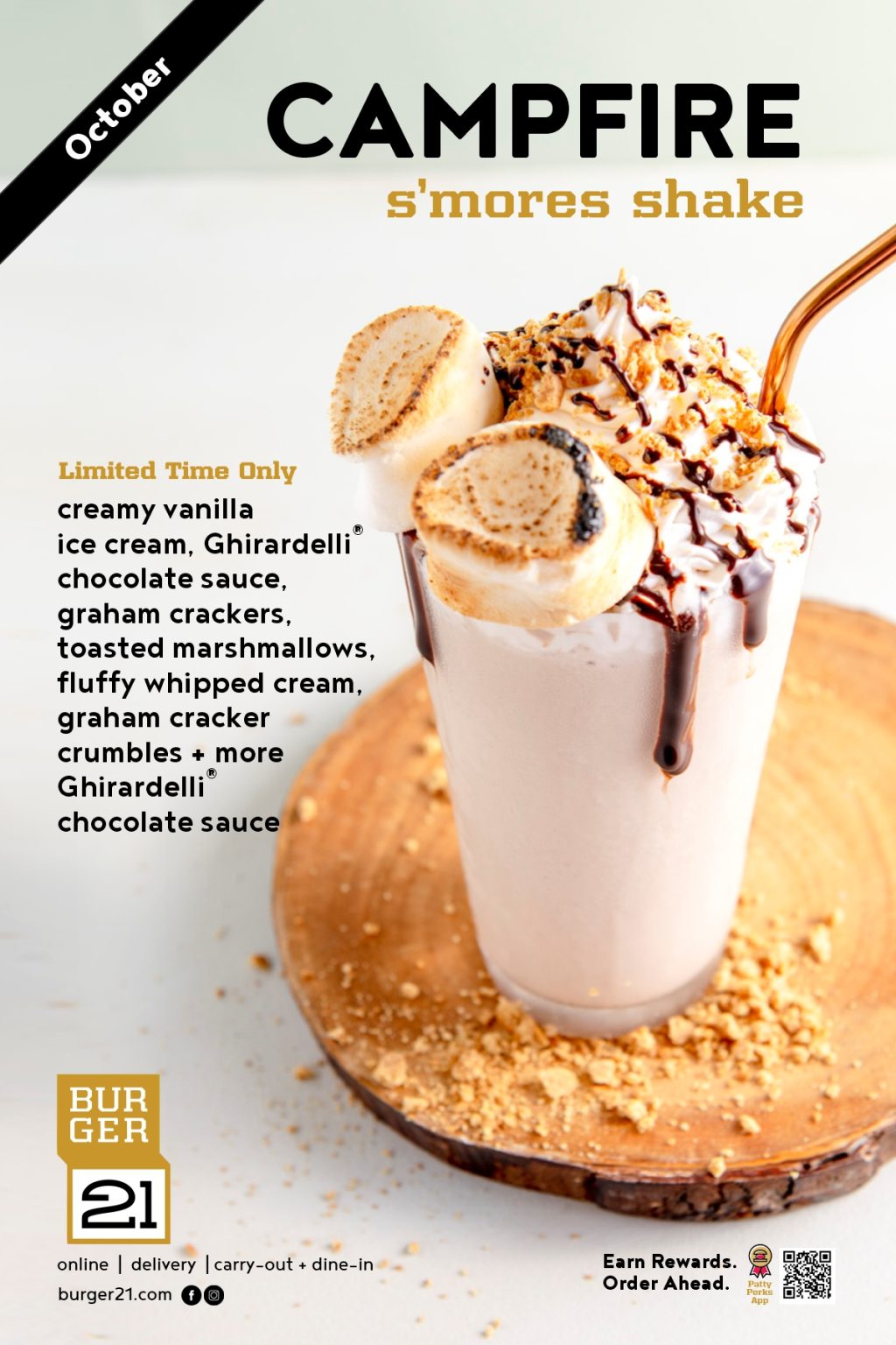 October Shake: Campfire Vibes, Milkshake Style - Burger 21 - Burgers ...